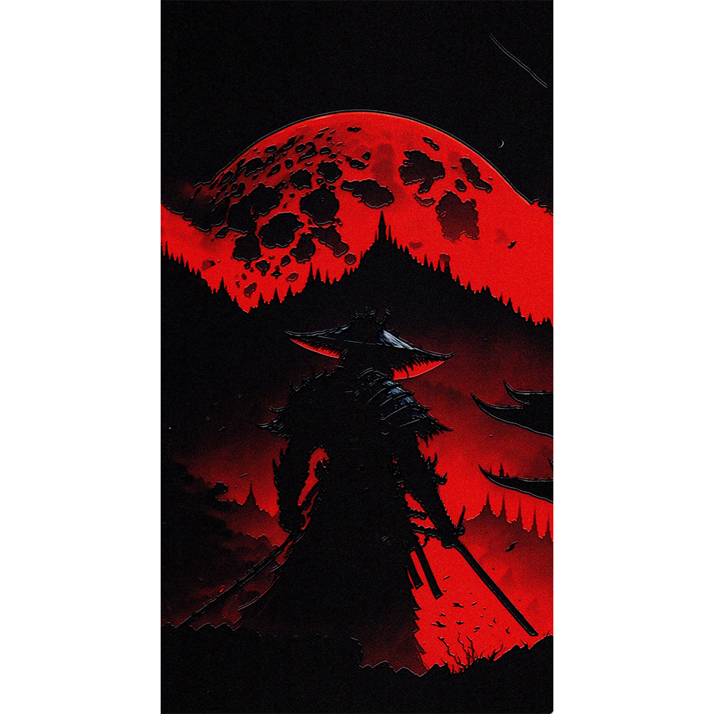 Red Moon Samurai Mobile Skin/Wrap - WrapAura